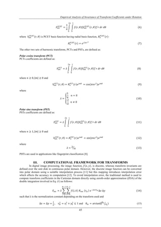 Empirical Analysis of Invariance of Transform Coefficients under Rotation | PDF | 3-D Graphics ...