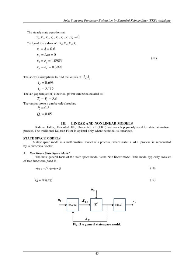 Joint State And Parameter Estimation By Extended Kalman Filter Ekf
