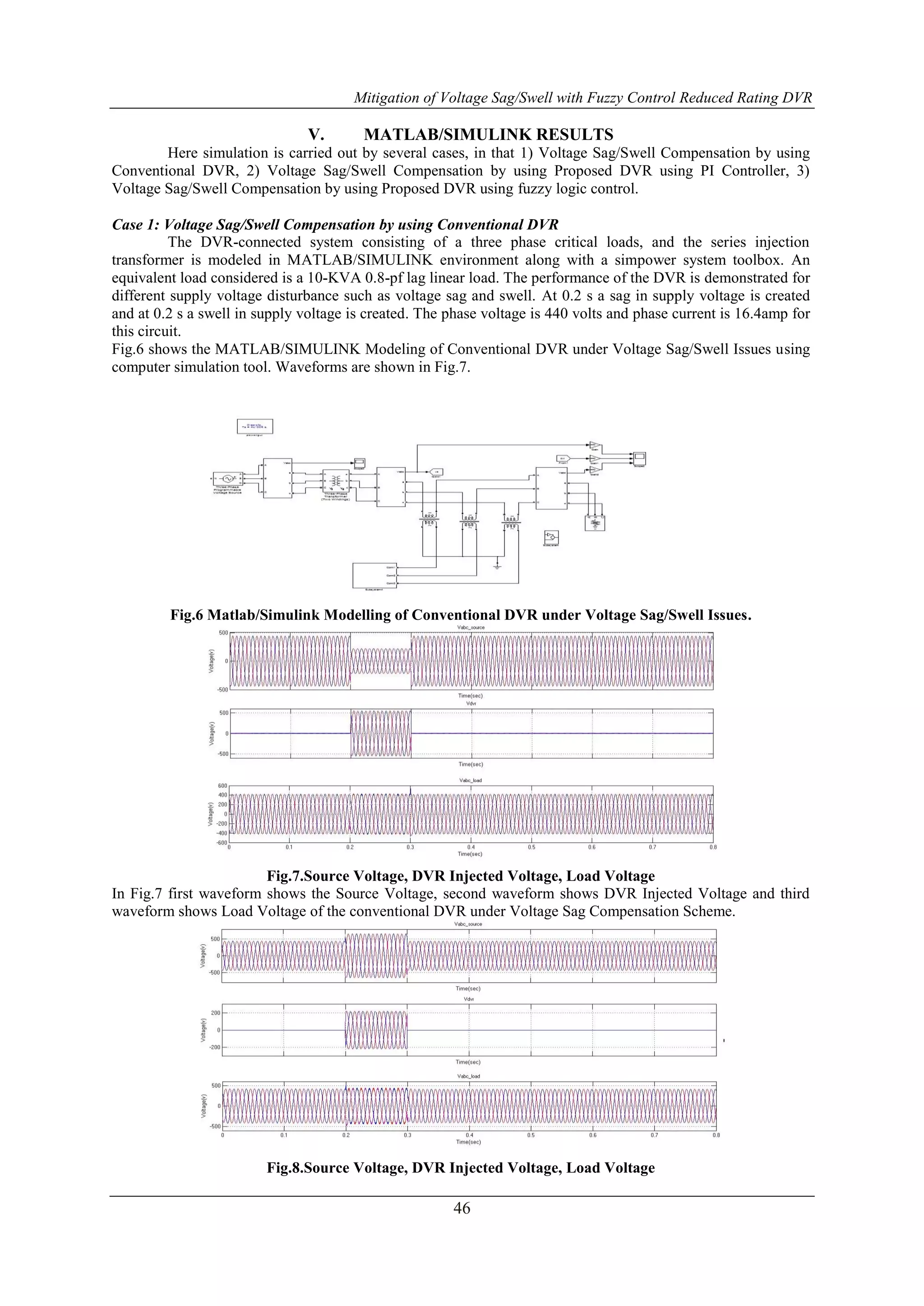 Mitigation Of Voltage Sagswell With Fuzzy Control Reduced Rating Dvr Pdf