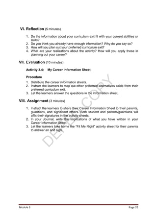 G11 career guidance manual for teachers | PDF