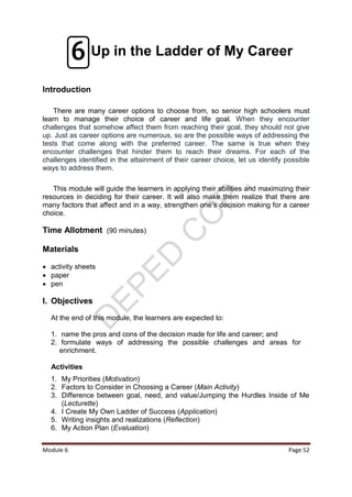 G11 career guidance manual for teachers | PDF