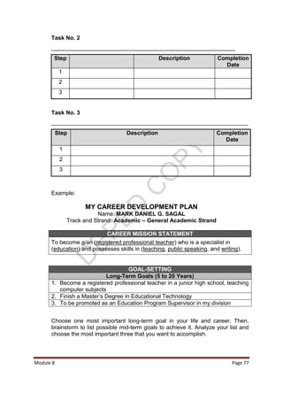 G11 career guidance manual for teachers | PDF