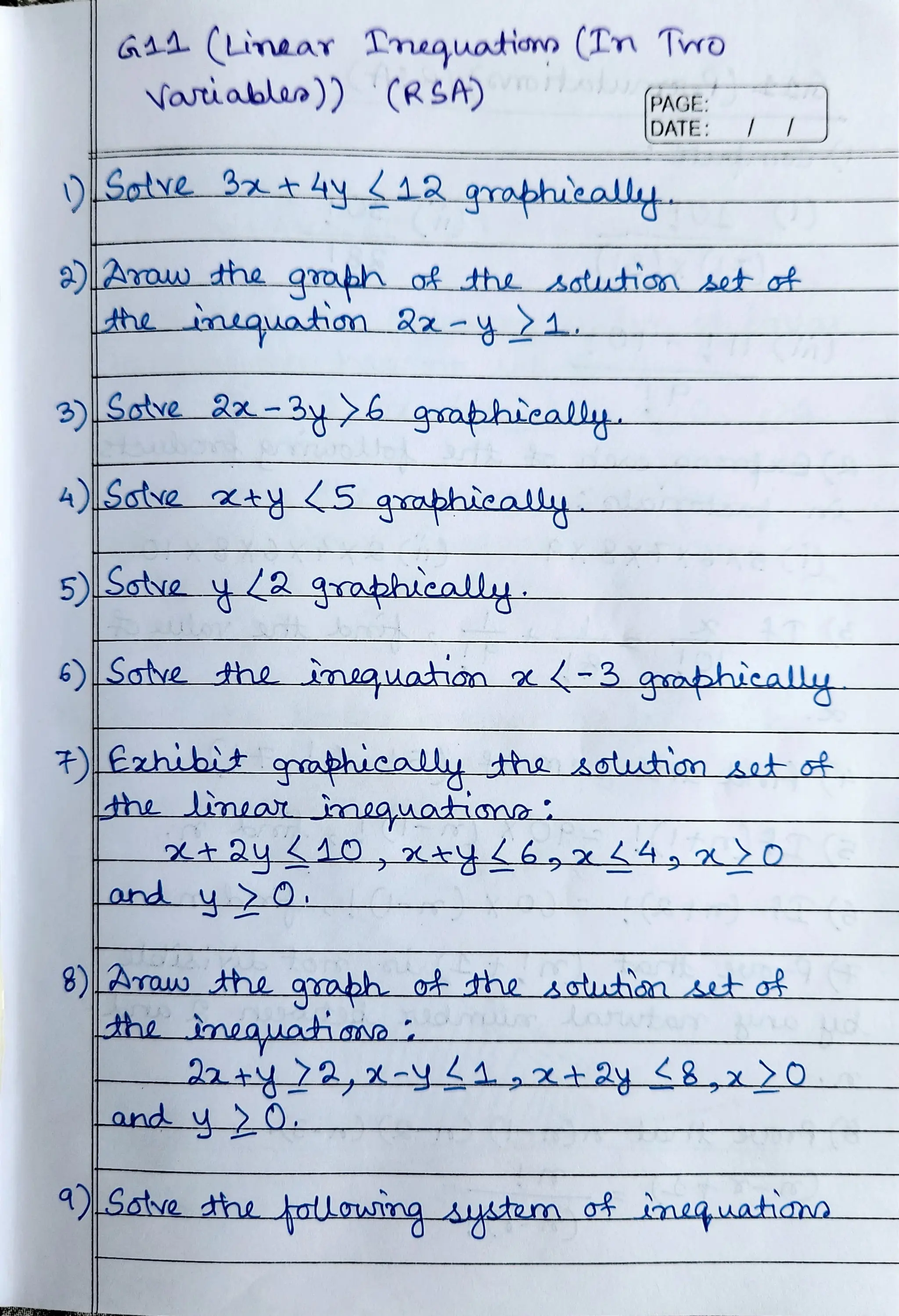 CBSE Grade 11 Mathematics Ch 7 Linear Inequations(In Two Variable ...