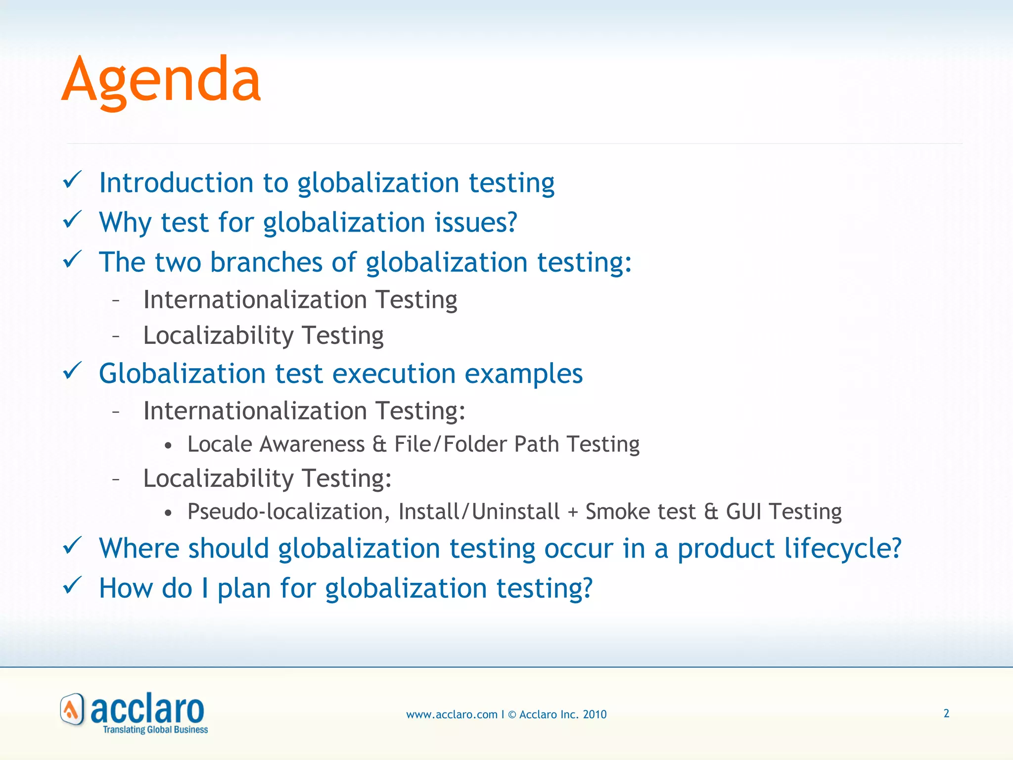 Introduction to Globalization Testing with Acclaro | PPT