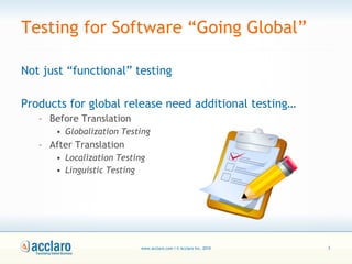 Introduction to Globalization Testing with Acclaro | PPT
