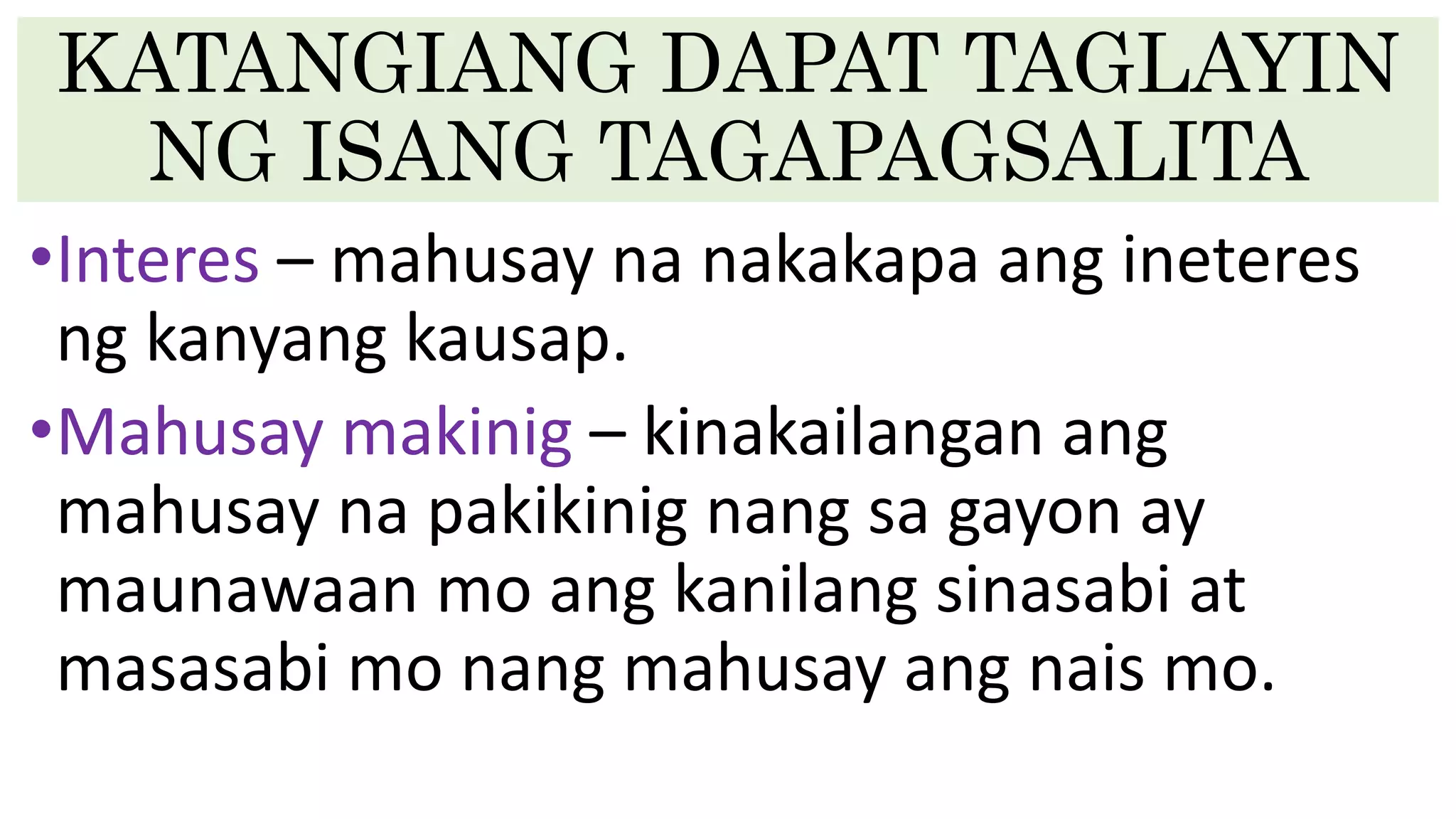 Makrong Kasanayan: Pagsasalita | PPTX