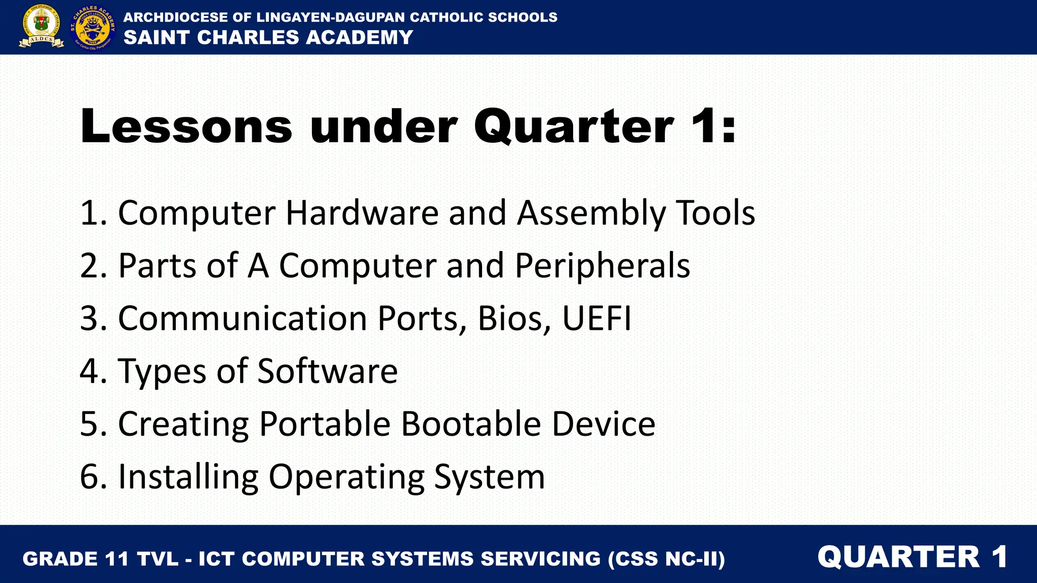 Grade 11 - TVL - Computer system servicing | PPTX