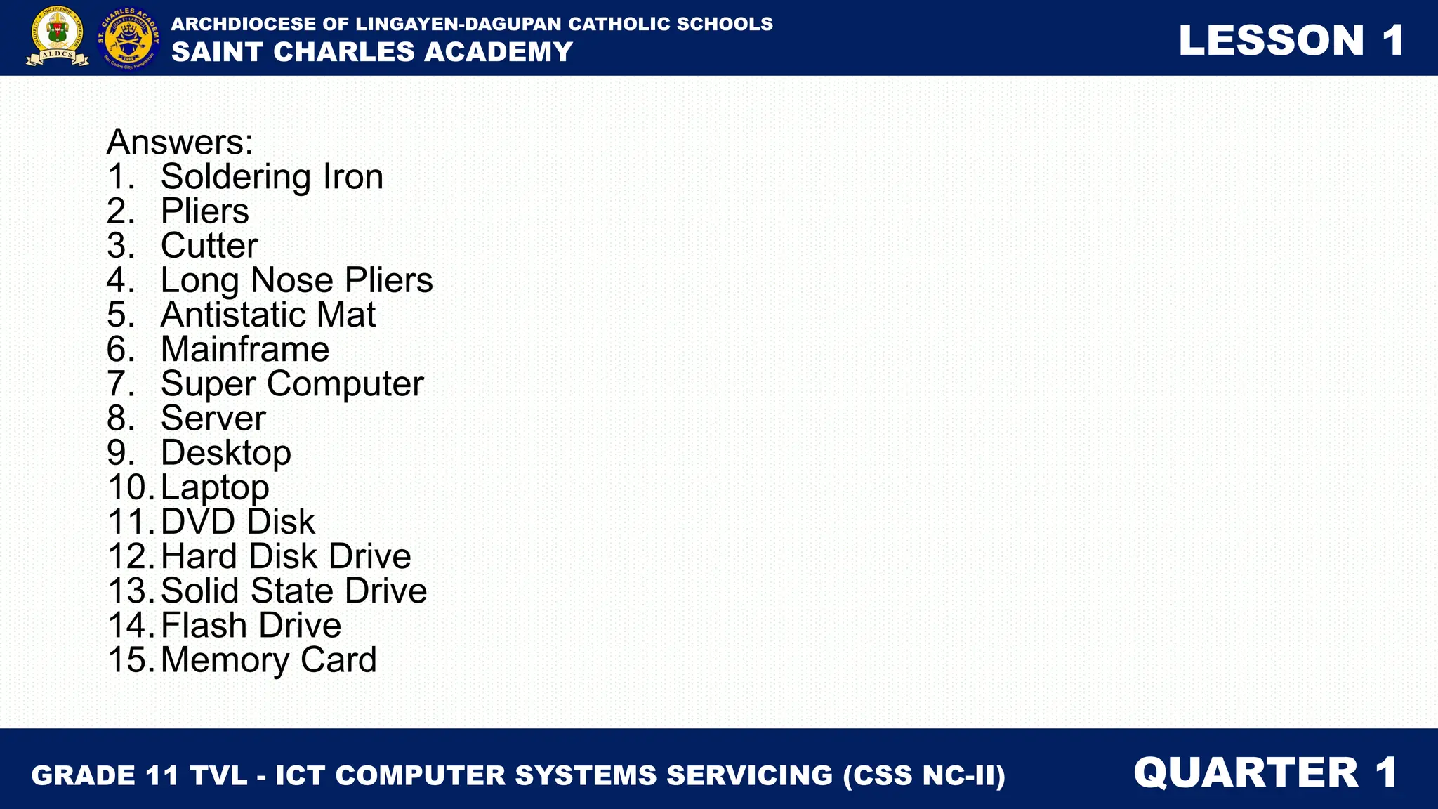 Grade 11 - TVL - Computer system servicing | PPTX