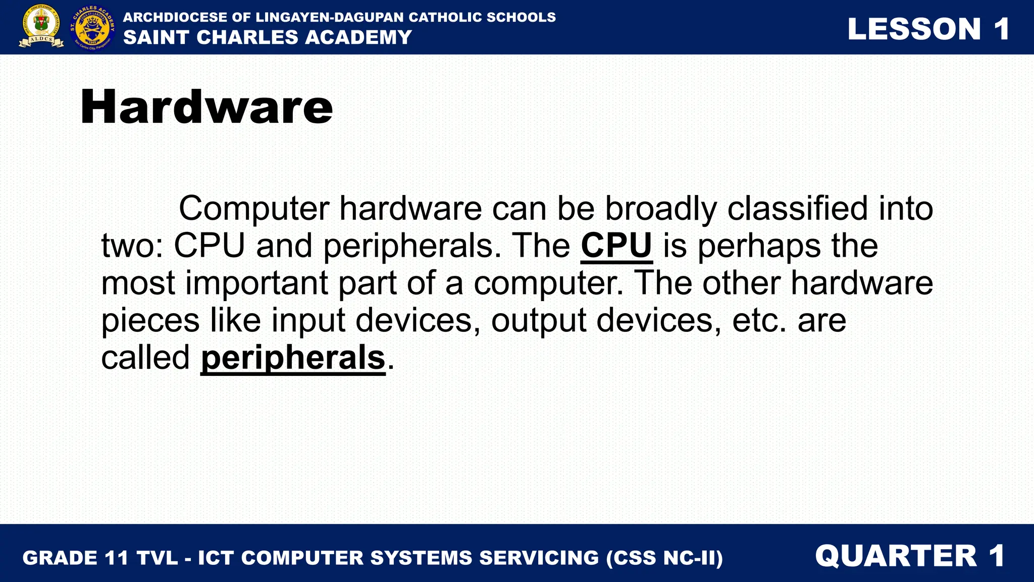 Grade 11 - TVL - Computer system servicing | PPTX