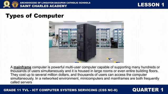 Grade 11 - TVL - Computer system servicing | PPTX | Desktops | Computing