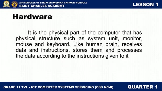 Grade 11 - TVL - Computer system servicing | PPTX | Desktops | Computing