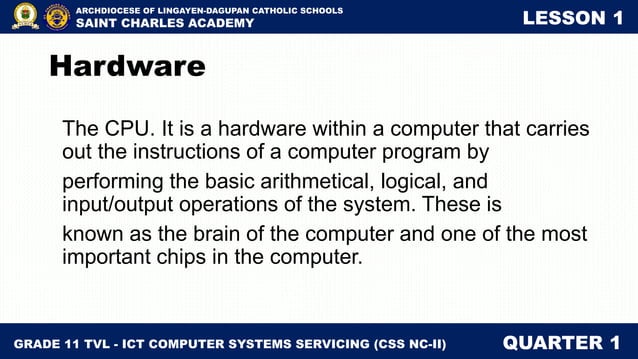 Grade 11 - TVL - Computer system servicing | PPTX | Desktops | Computing