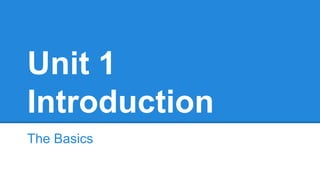 G11 Unit 1 Intro - updated | PPT