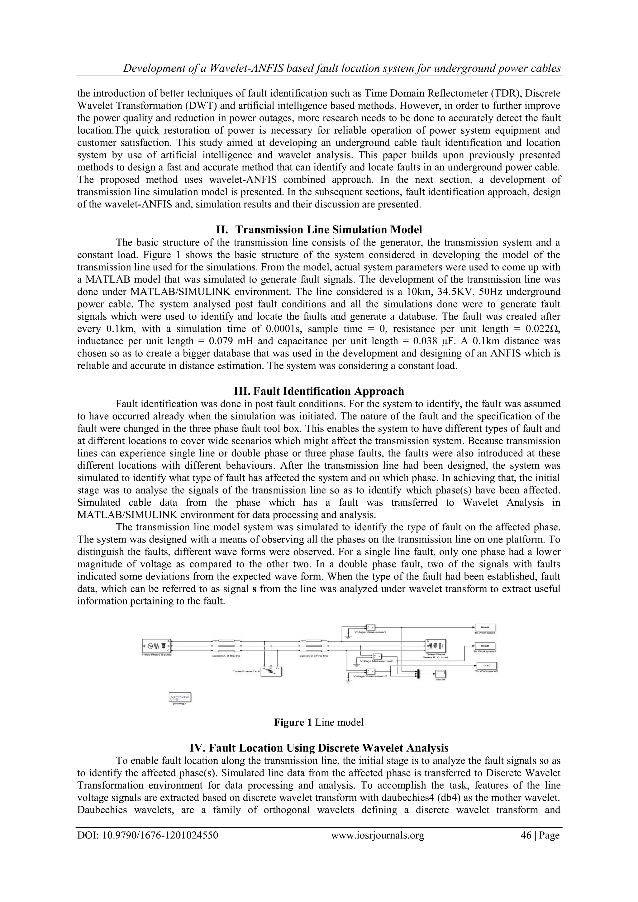 Development Of A Wavelet Anfis Based Fault Location System For