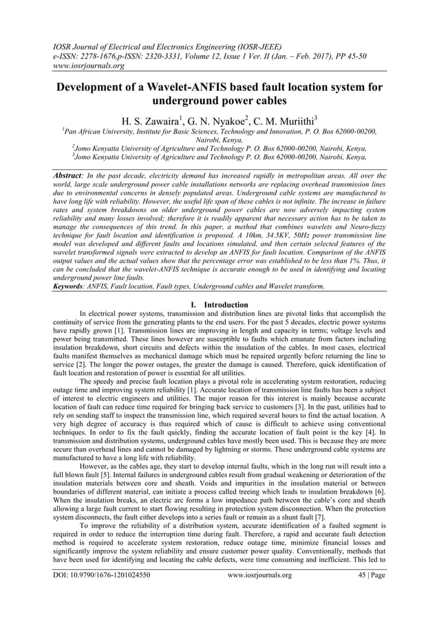 Development Of A Wavelet Anfis Based Fault Location System For