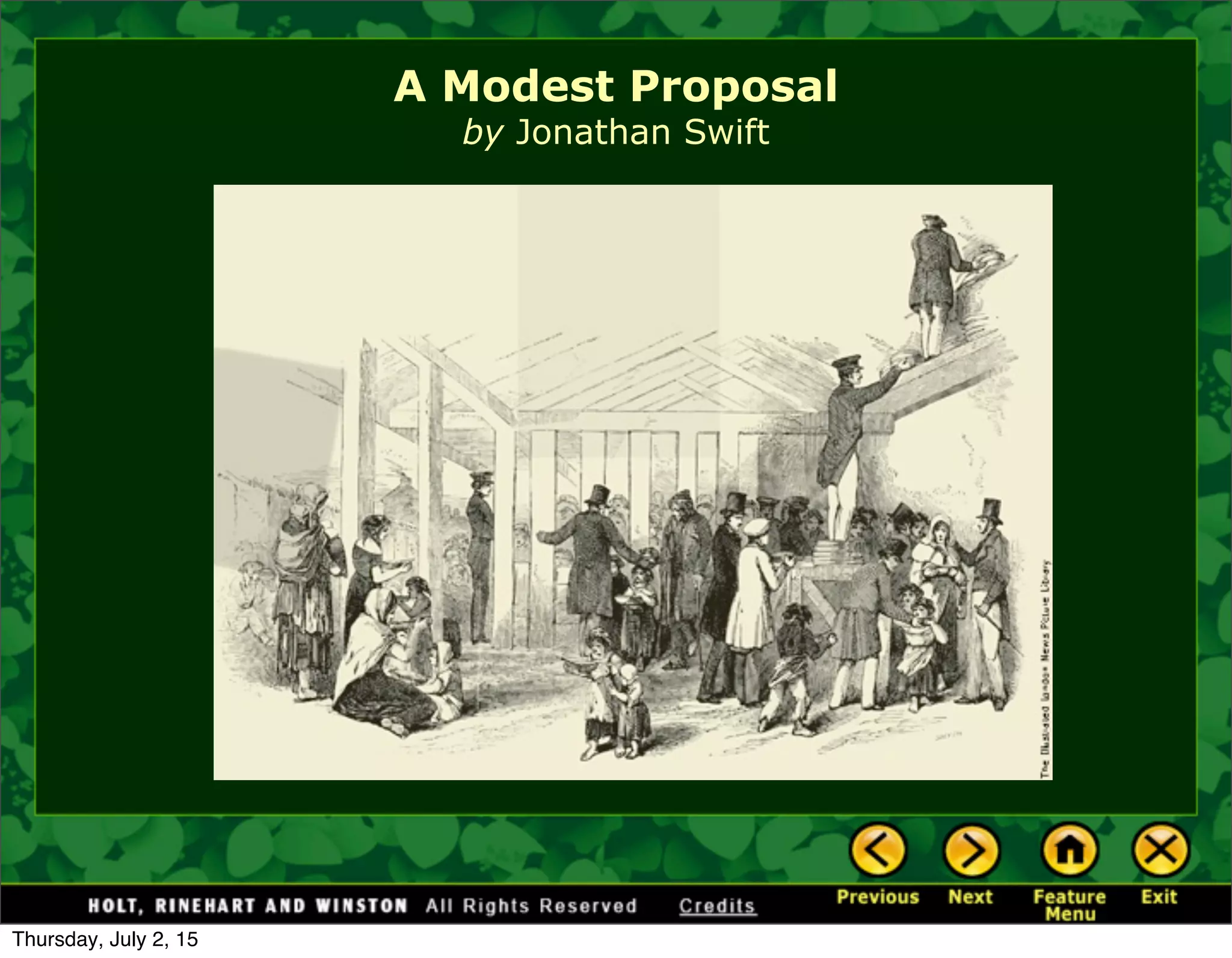 A Modest Proposal Introductin | PDF