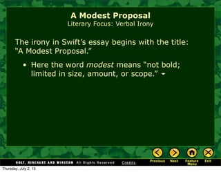 A Modest Proposal Introductin | PDF