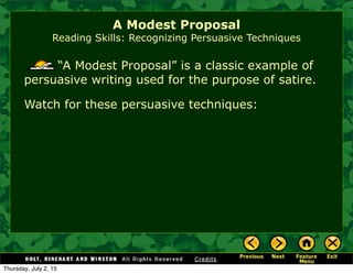 A Modest Proposal Introductin | PDF