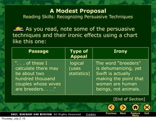 A Modest Proposal Introductin | PDF