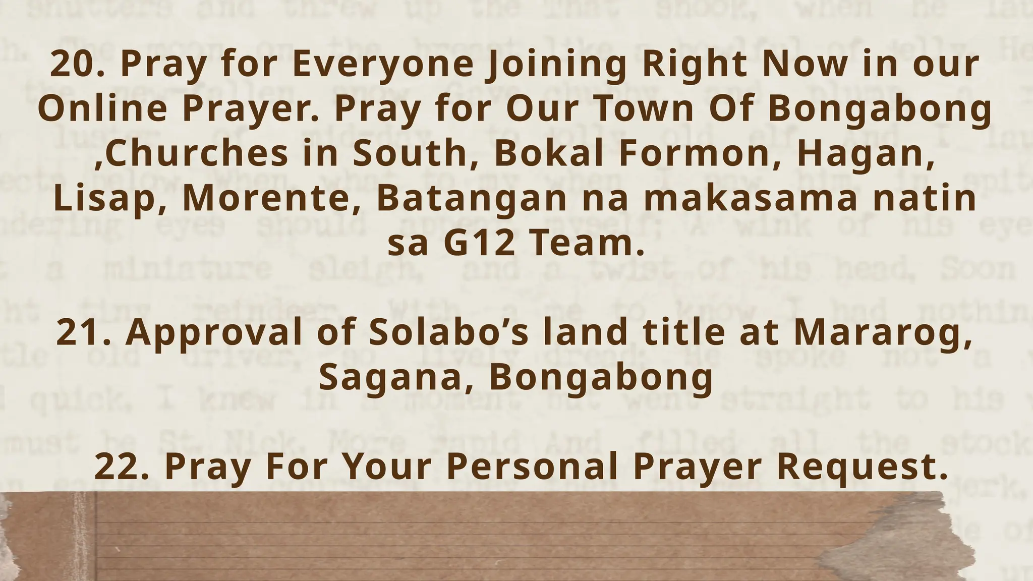 G12 MINDORO, INTENSIFIED MORNING PRAYER MEETING | PPTX