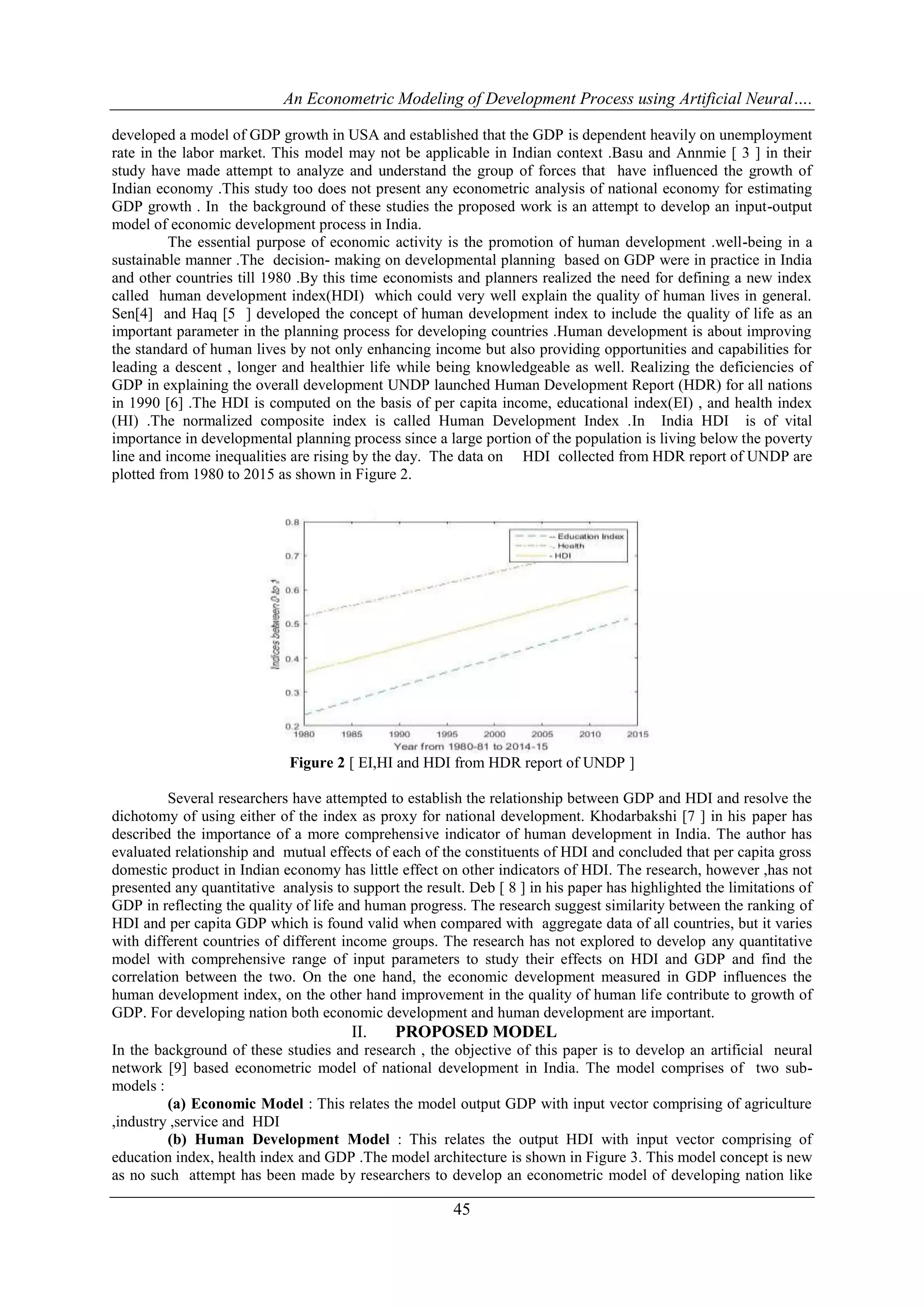 An Econometric Modeling Of Development Process Using Artificial Neural