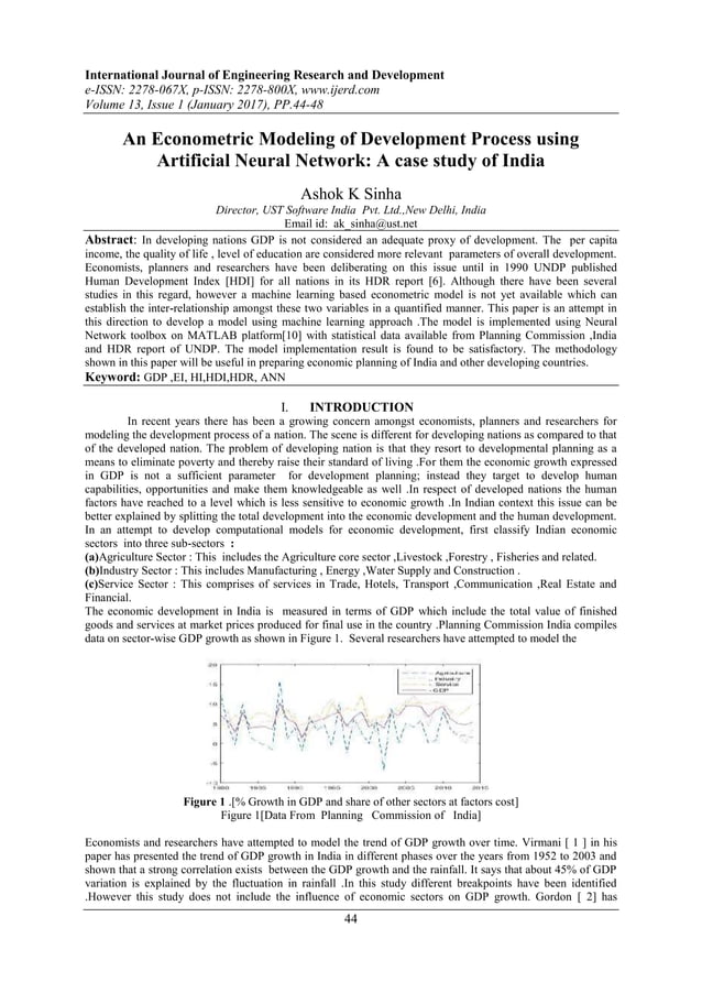 An Econometric Modeling of Development Process using Artificial Neural Network: A case study of ...