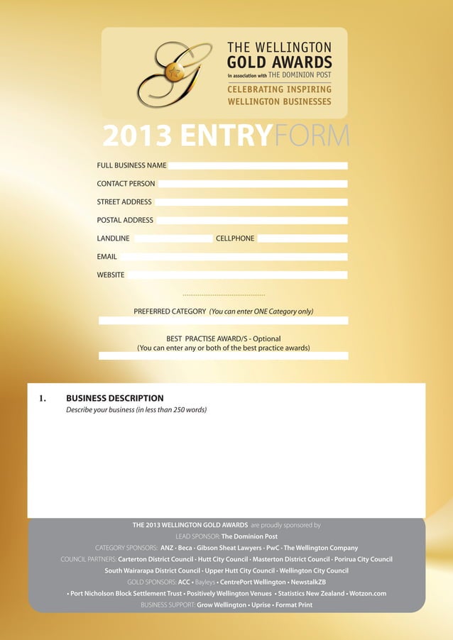 G13 sample entry form | PDF