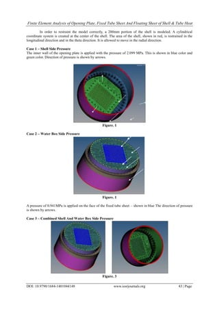 Finite Element Analysis of Opening Plate, Fixed Tube Sheet and Floating ...