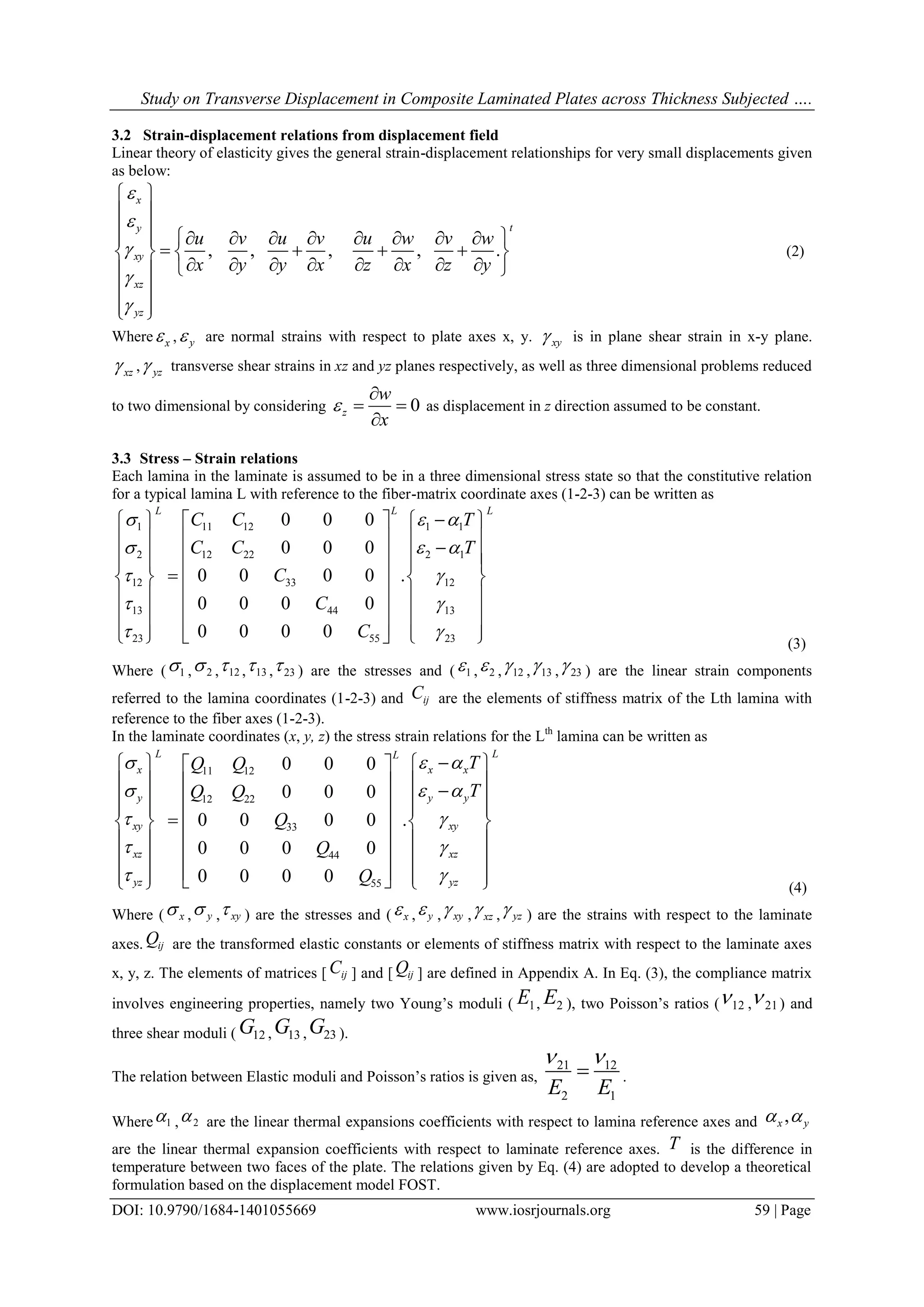 Study on Transverse Displacement in Composite Laminated Plates across ...