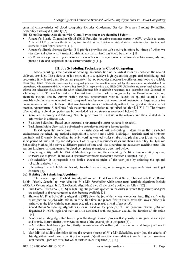 Energy Efficient Heuristic Base Job Scheduling Algorithms In Cloud Computing Pdf