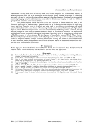 Swarms Robots and their applications | PDF