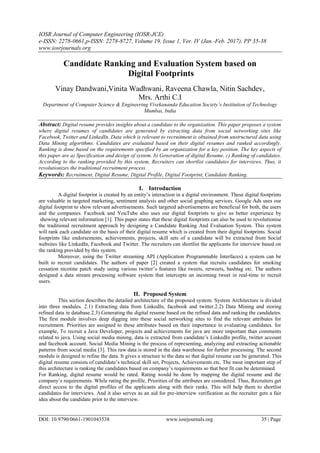 Candidate Ranking and Evaluation System based on Digital Footprints ...