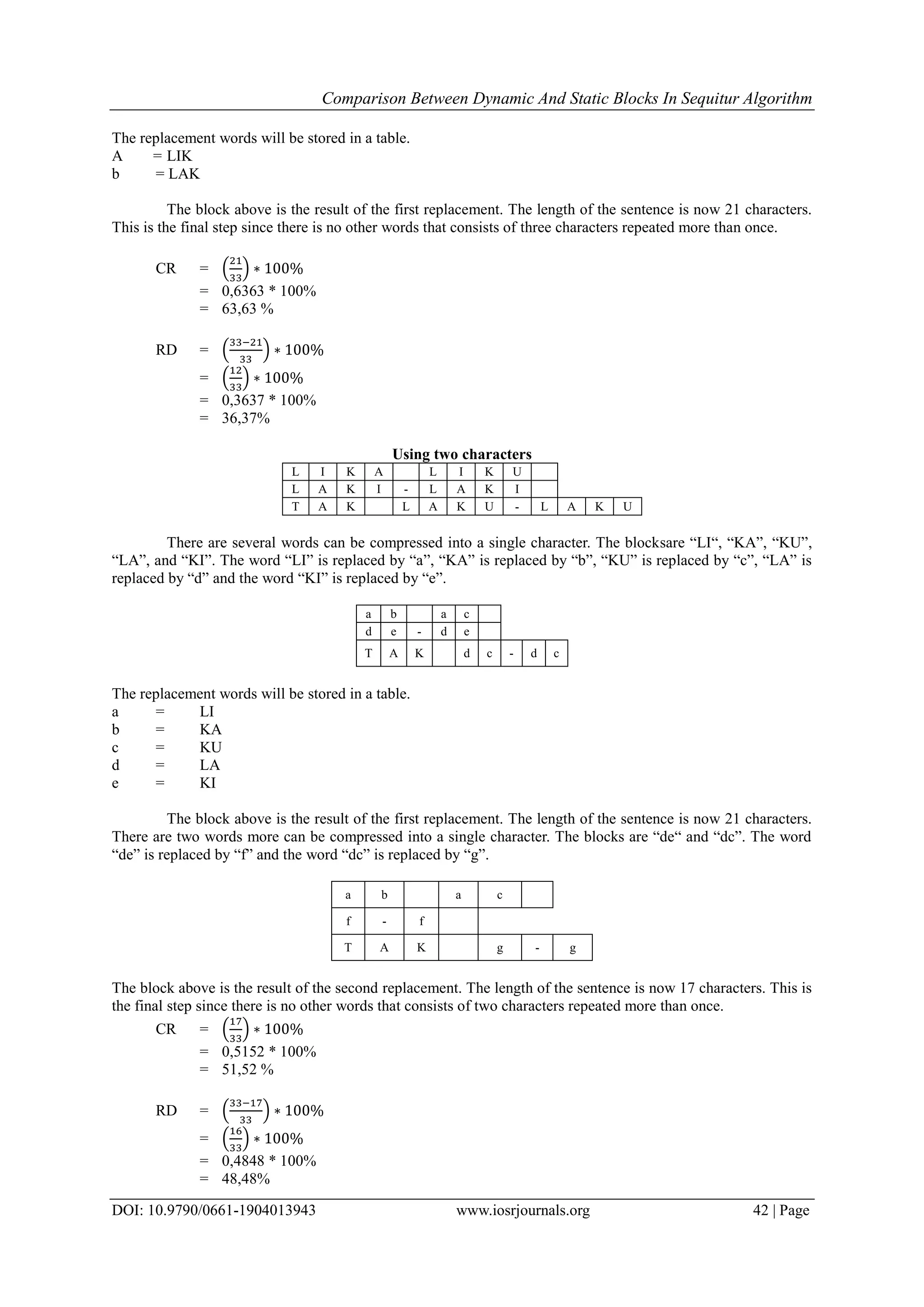 Comparison Between Dynamic And Static Blocks In Sequitur Algorithm Pdf 8421