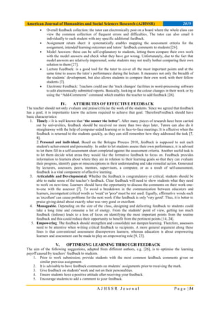 Feasibility Study for Empowering the System of Assessment and Feedback in Higher Education to ...