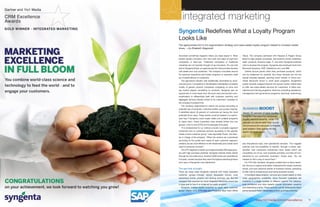 2014 Gartner and 1to1 Media CRM Excellence Awards Booklet | PDF