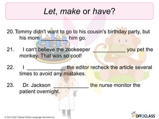 ESL Lesson Plan: Causative Verbs | PDF