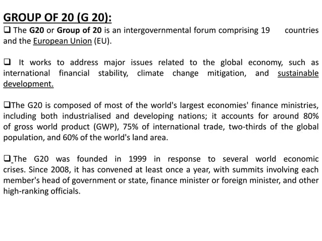 G 20 India 2023 | PPTX