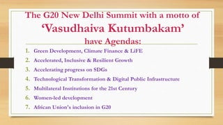 G20 summit held in India. Proper presentation for G20 summit | PPTX