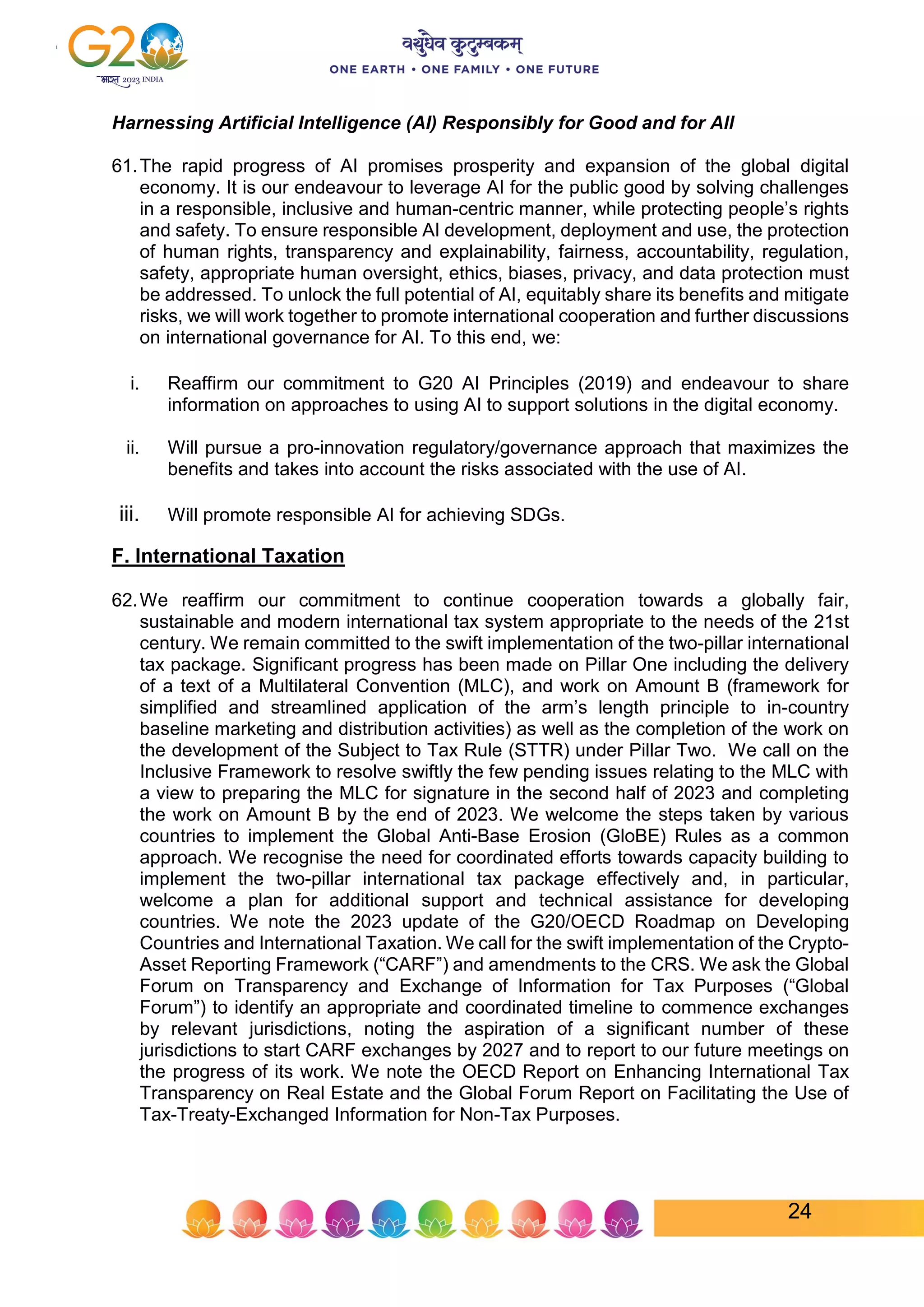 G20 New Delhi Leaders Declaration | PDF