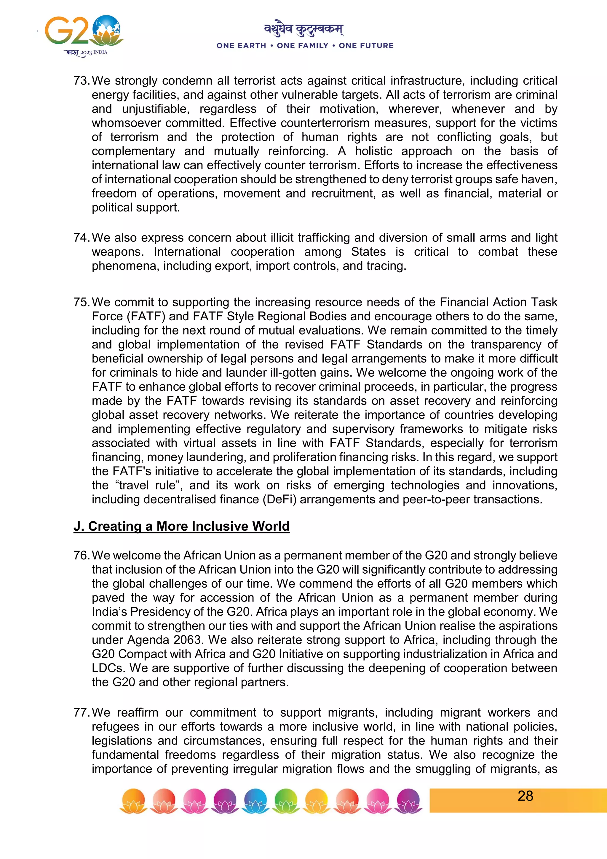 G20 New Delhi Leaders Declaration | PDF