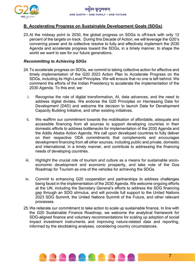 G20 New Delhi Leaders Declaration | PDF