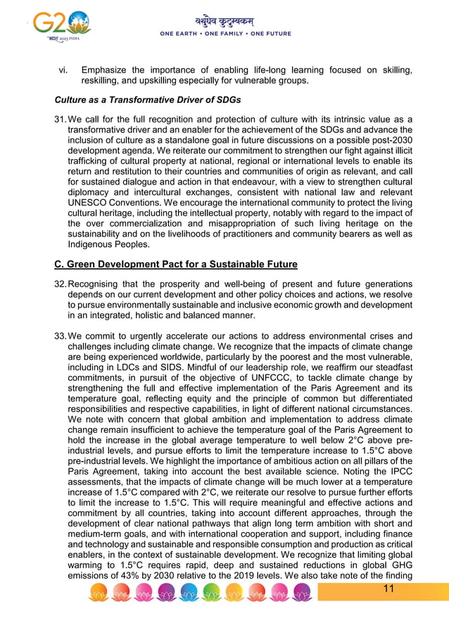 G20 New Delhi Leaders Declaration | PDF