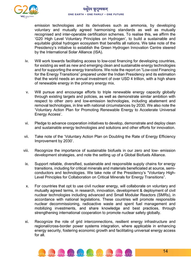 G20 New Delhi Leaders Declaration | PDF