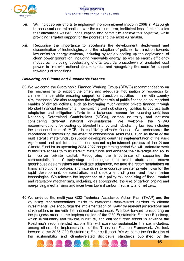 G20 New Delhi Leaders Declaration | PDF