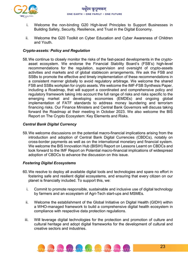 G20 New Delhi Leaders Declaration | PDF