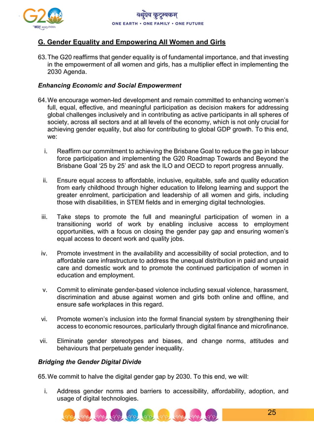 G20 New Delhi Leaders Declaration | PDF