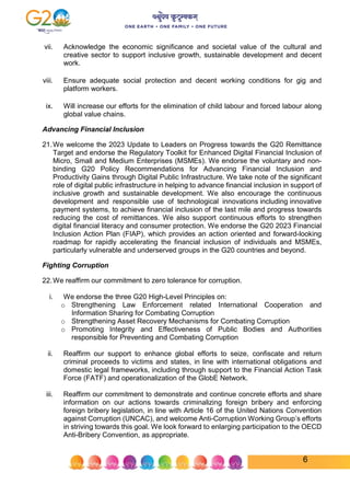 G20 New Delhi Leaders Declaration | PDF