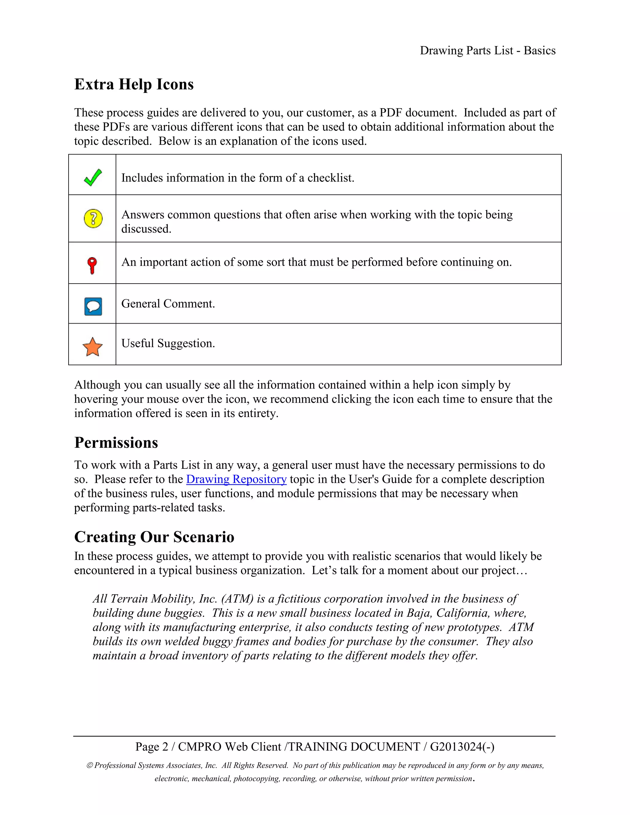 CMPRO Process Guide: Drawing Parts List - Basics | PDF