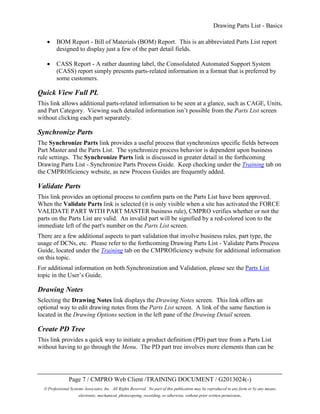 CMPRO Process Guide: Drawing Parts List - Basics | PDF