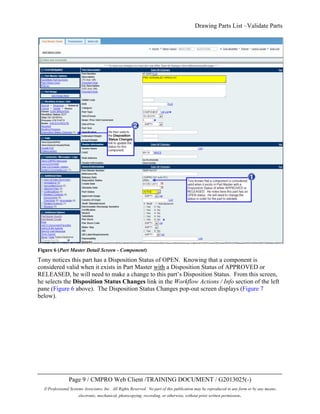 CMPRO Process Guide: Drawing Parts List – Validate Parts | PDF